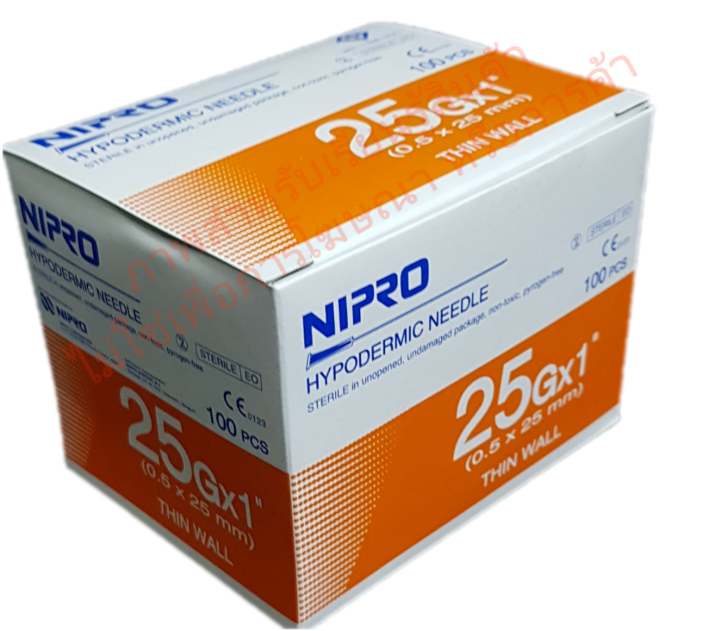 NEEDLE NIPRO 25 G x 1" 100′s ส้ม(STH2)