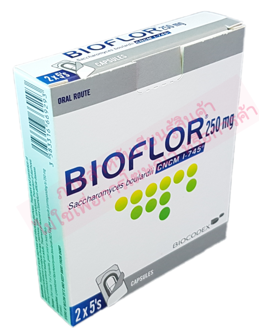 BIOFLOR 250 mg # แบบเม็ด 2*5′s probiotic yeast Saccharomyces boulardii ...